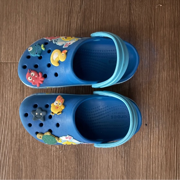 CROCS | Shoes | Crocs Baby Shark Kids Blue Clogs With Fun Characters ...